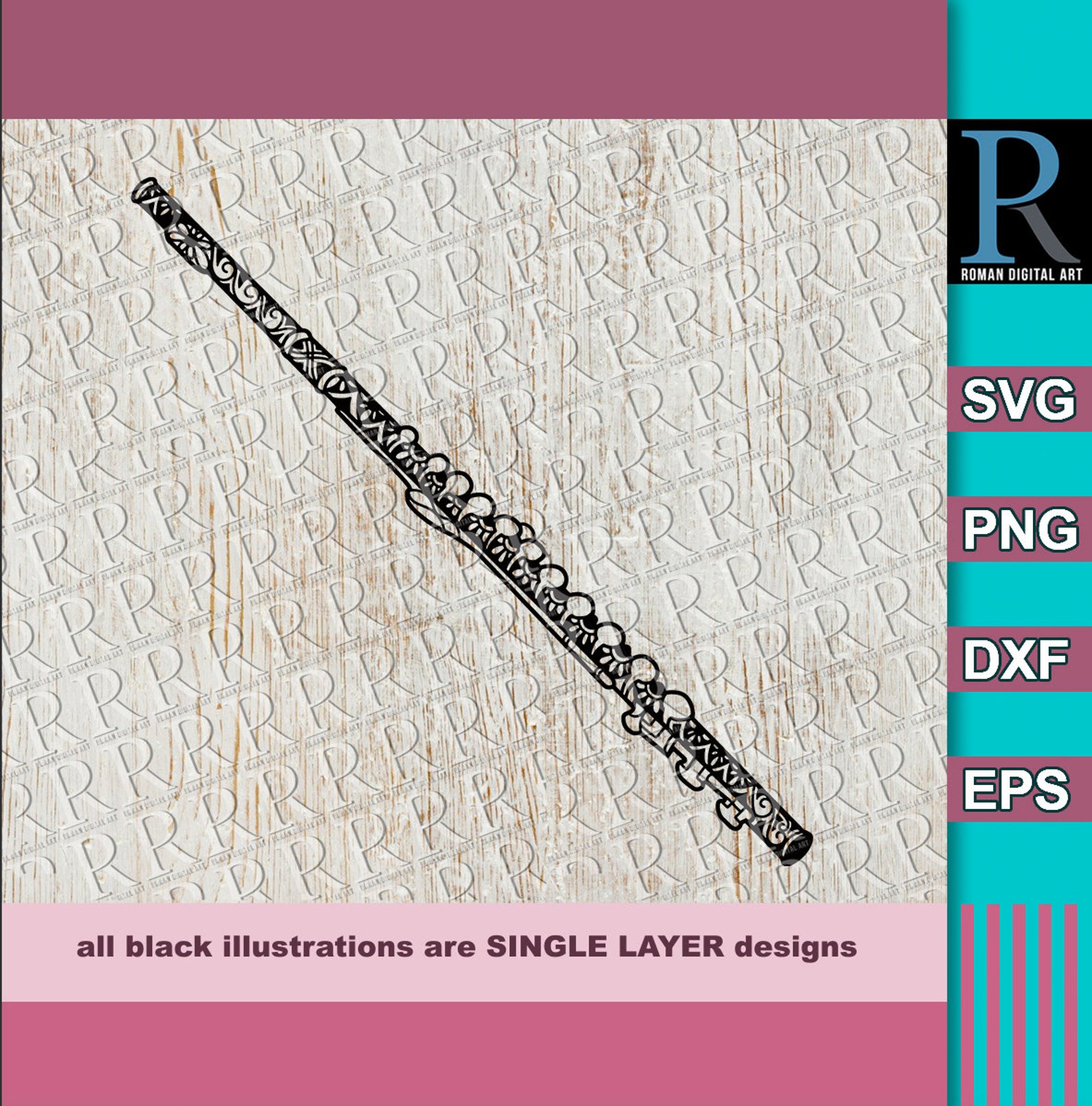 Flute SVG File Mandala Flute Svg Flute Clipart Flute - Etsy
