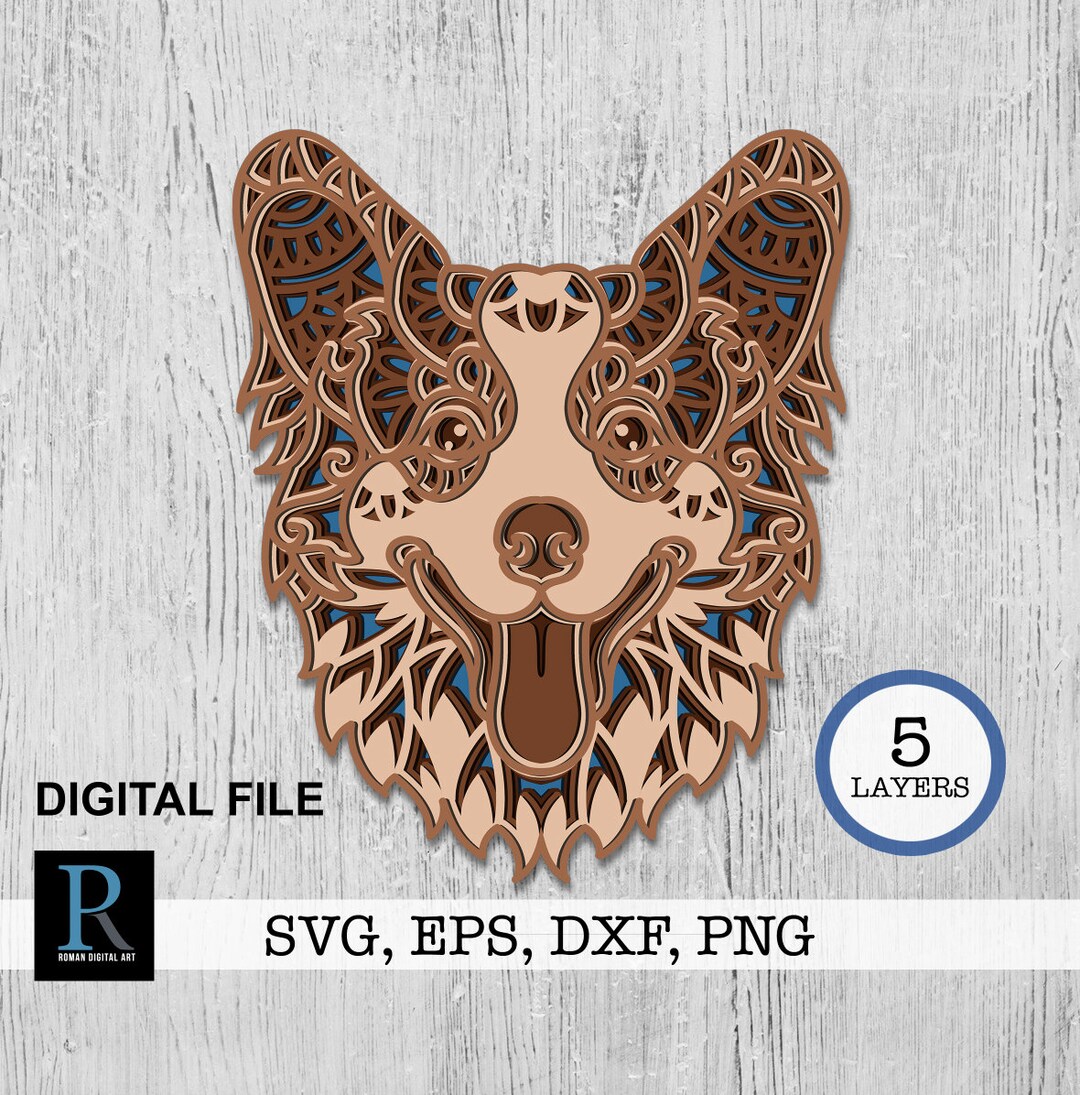 Corgi Mandala SVG File 3D Multilayered Mandala SVG Corgi - Etsy