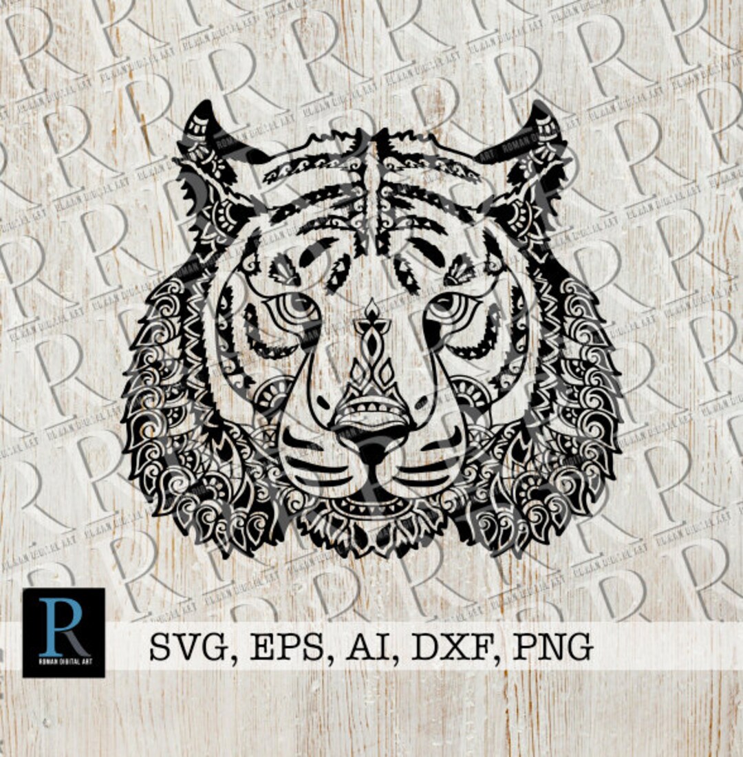 Tiger SVG File, Zentangle Tiger SVG, Mandala Tiger SVG File, Tiger ...