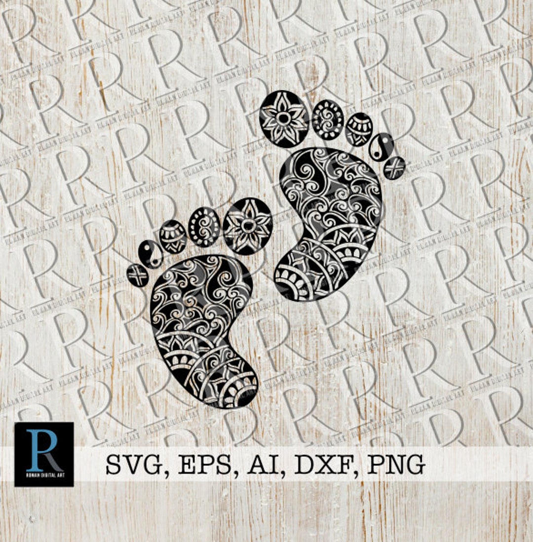 Zentangle Foot SVG File, Footsteps SVG File, SVG Cutting File, Mandala ...
