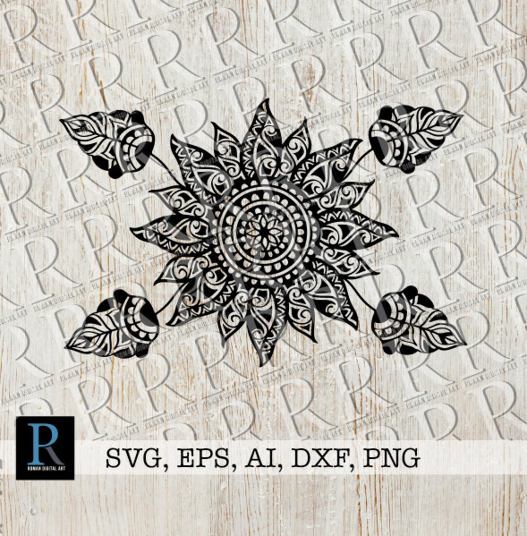Zentangle Sunflower SVG Cricut, Mandala Flower SVG File, Intricate SVG ...
