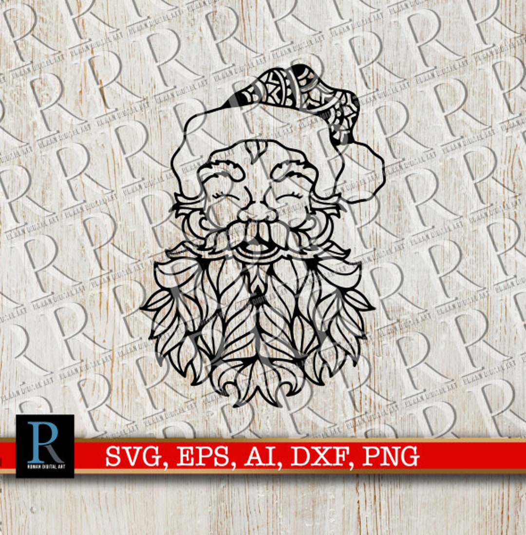 Santa Claus SVG File, Christmas SVG File, Zentangle Santa Claus SVG ...