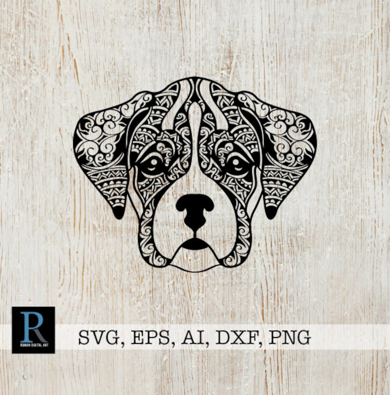 Zentangle Boxer Dog SVG Mandala Boxer Dog SVG Mandala SVG - Etsy