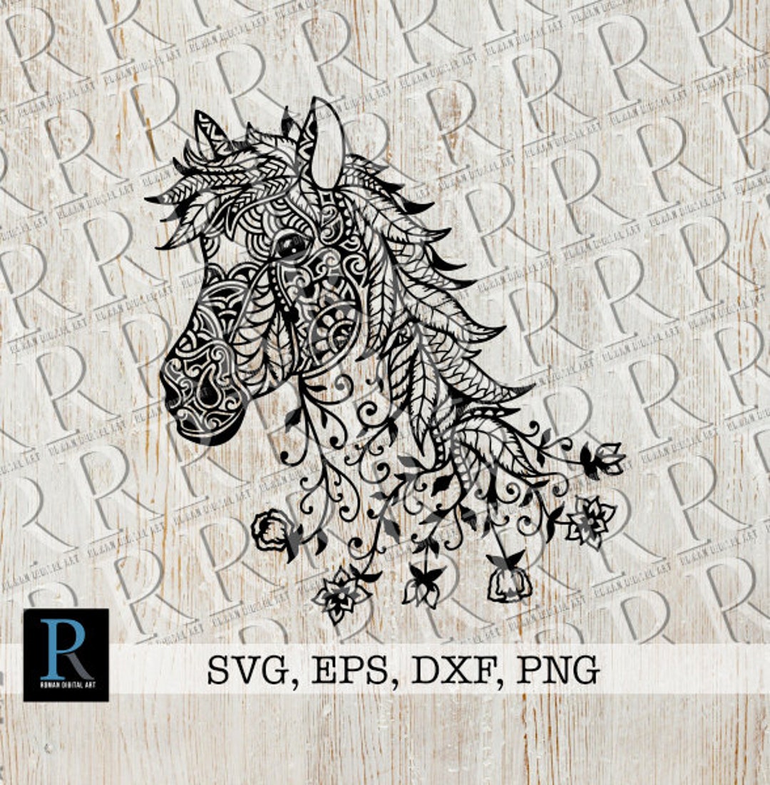 Mandala Horse SVG for Vinyl Cutters. Zentangle Horse SVG File for ...