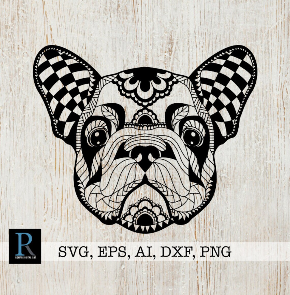 Zentangle French Bulldog SVG Mandala French Bulldog SVG - Etsy