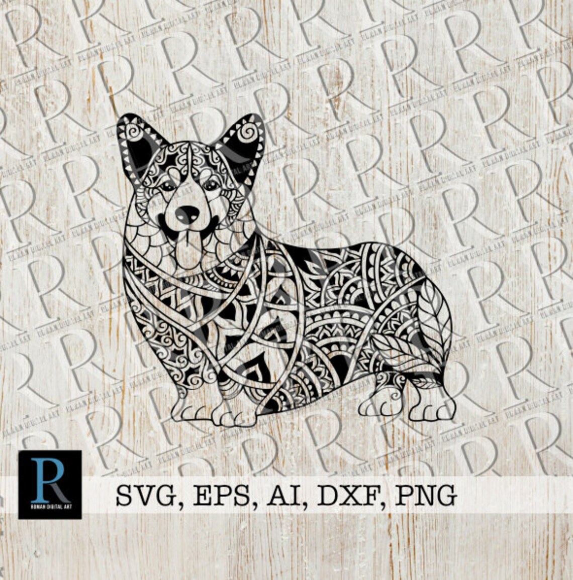 Zentangle Corgi SVG Mandala Corgi SVG Single Layered | Etsy