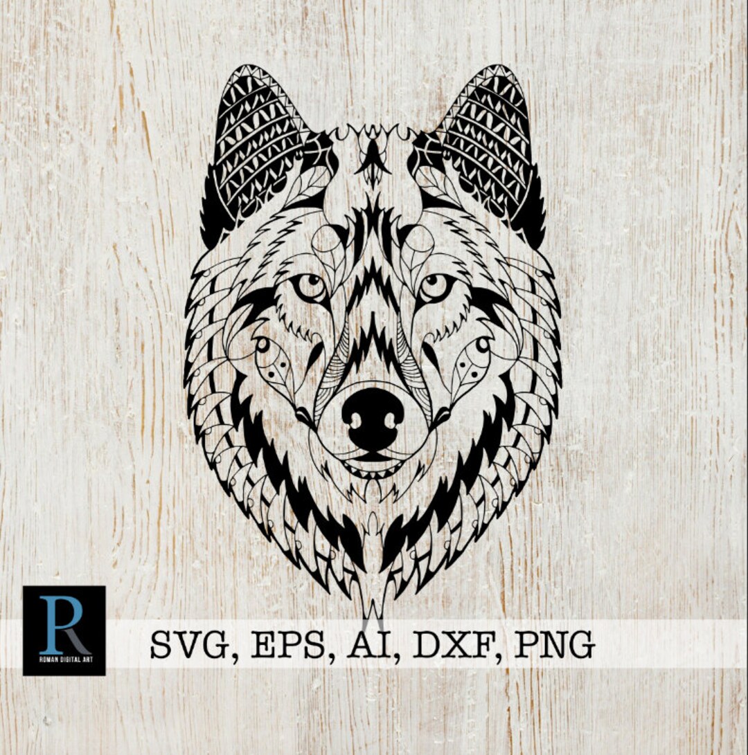 Zentangle Wolf SVG, Mandala Wolf SVG, SVG Files, Wolf Cricut Svg, Svg ...
