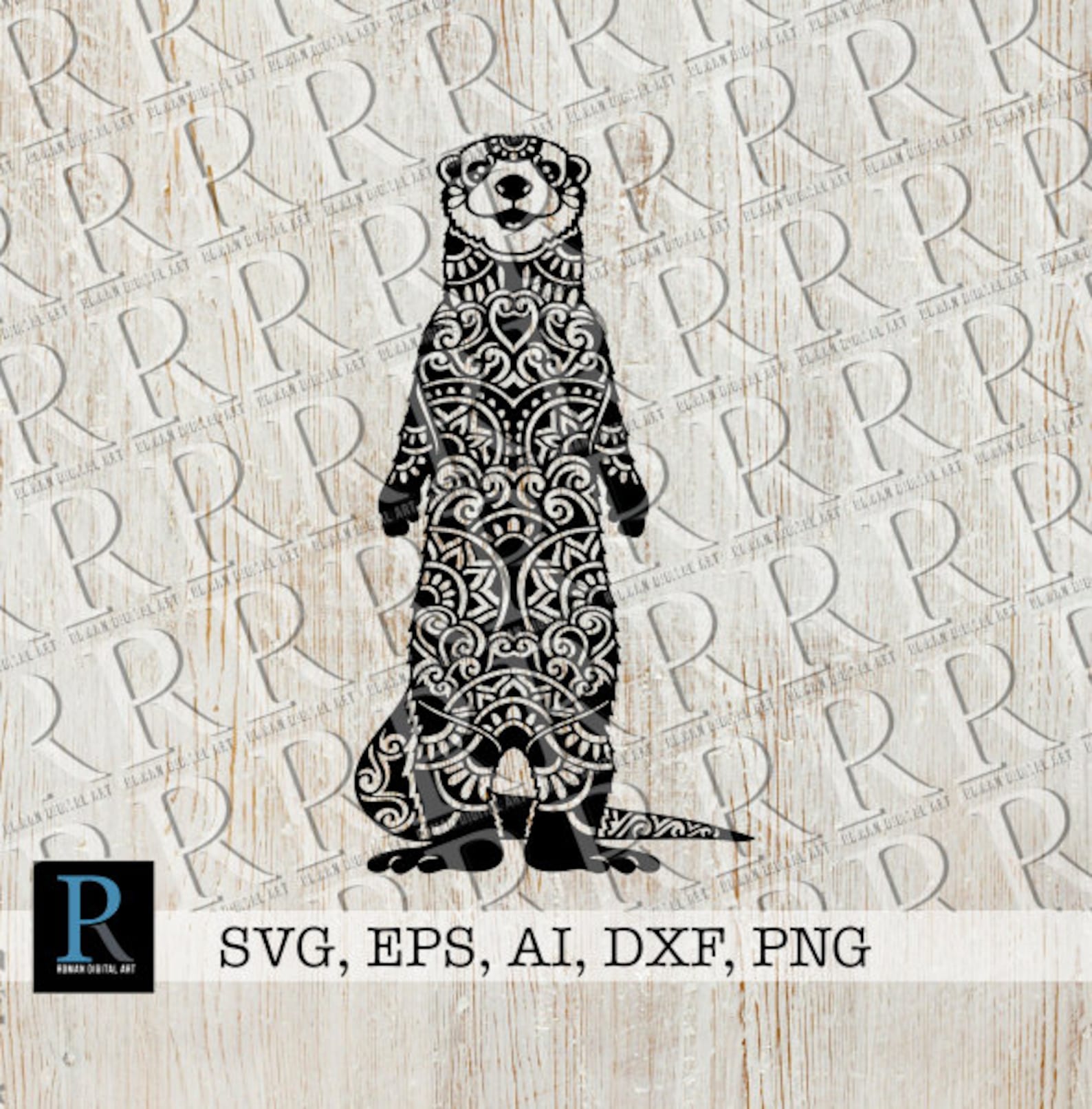 Otter SVG File Mandala Otter SVG Zentangle Otter SVG Animal - Etsy