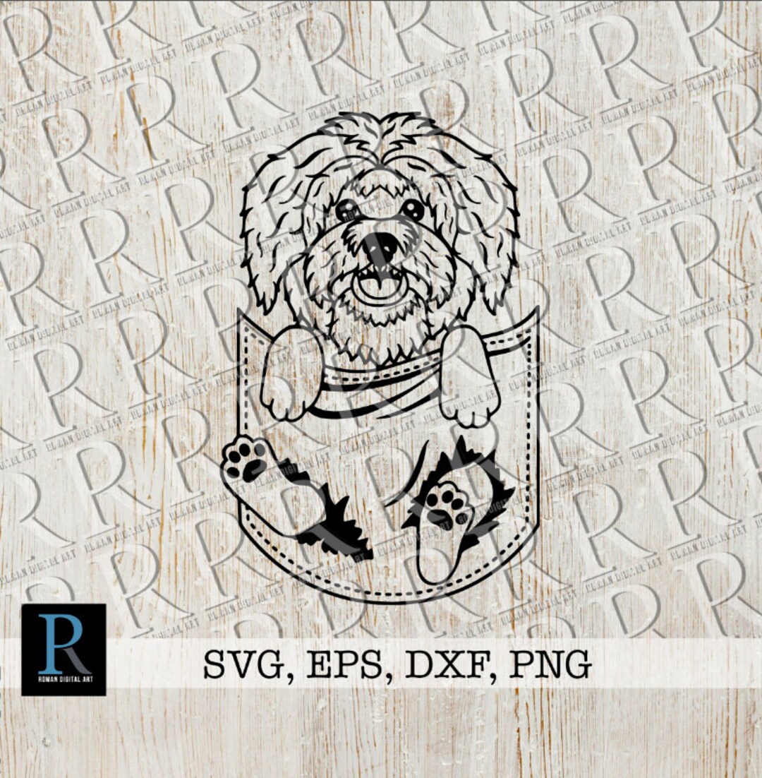 Lhasa Apso SVG Pocket Design for Cricut and Silhouette Cutting Machines ...