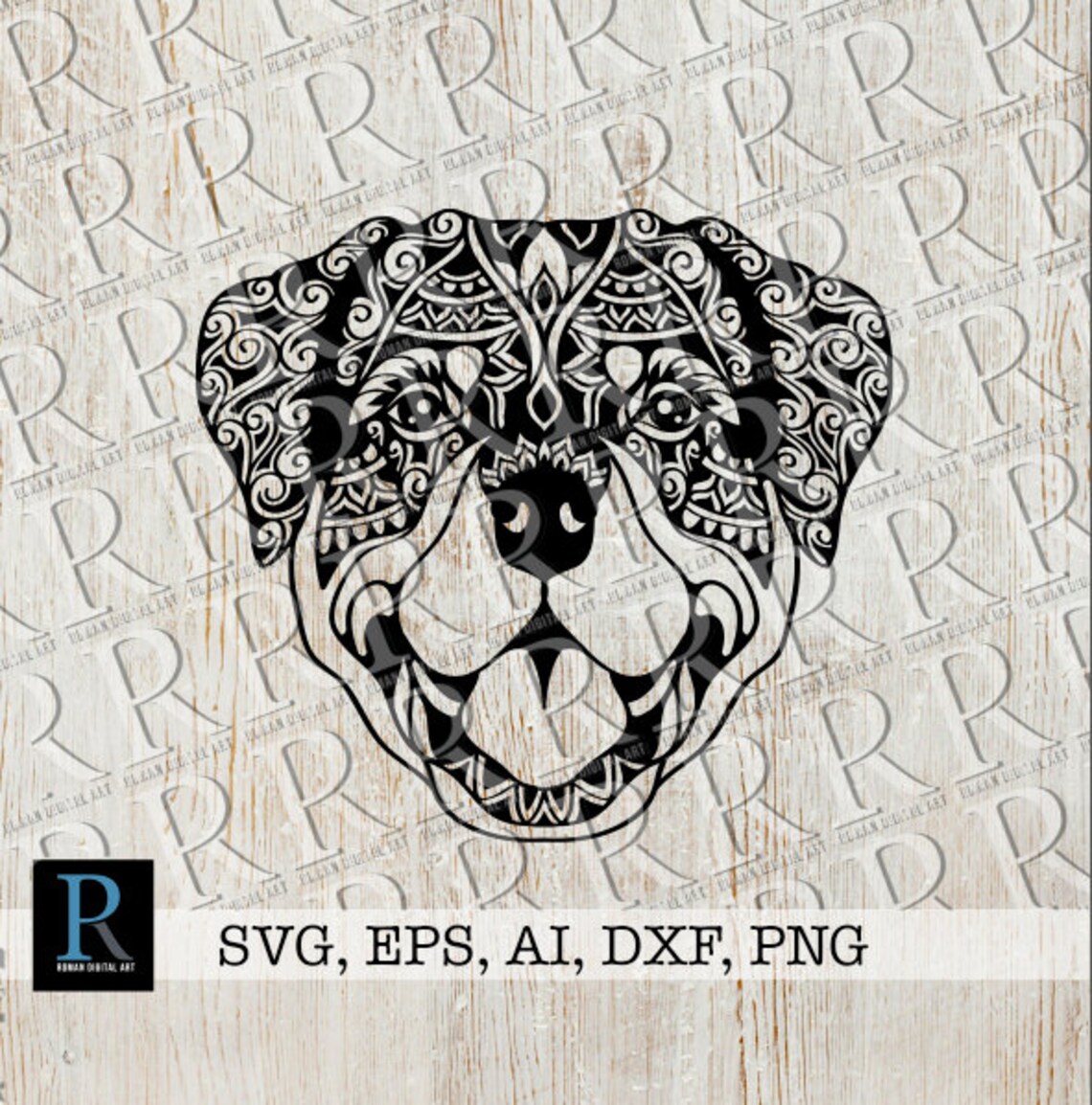 Zentangle Rottweiler SVG, Mandala Dog Vector (single Layer) - Etsy