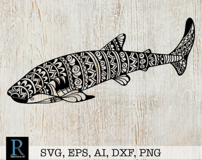 Zentangle Whale Shark SVG Mandala Whale Shark SVG Whale - Etsy