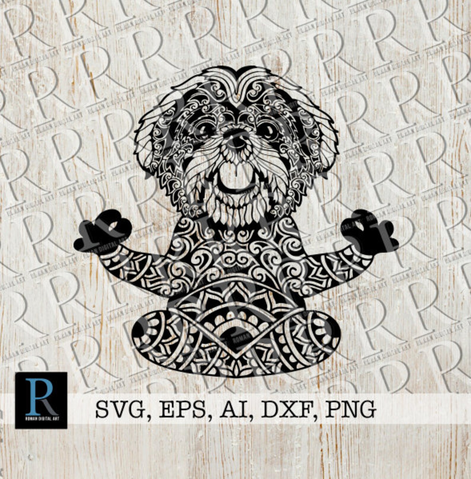 Zentangle Shih Tzu Yoga SVG File Mandala Shih Tzu Shih Tzu | Etsy