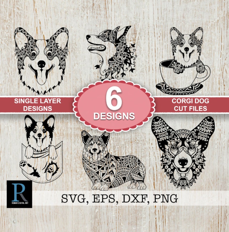 Bundle Corgi Dog SVG Mandala Corgi SVG Cricut SVG Cut File | Etsy
