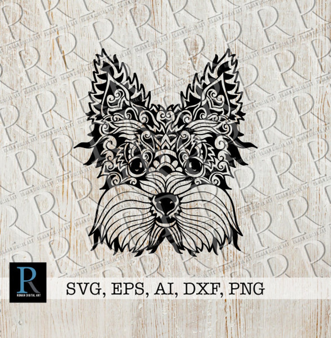 Zentangle Yorkshire Terrier SVG, Mandala Yorkie, Single Layer - Etsy