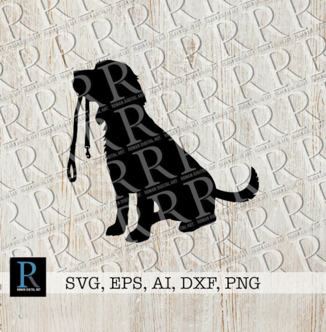 Puppy With Leash SVG: Dog Cut File, Single Layer - Etsy