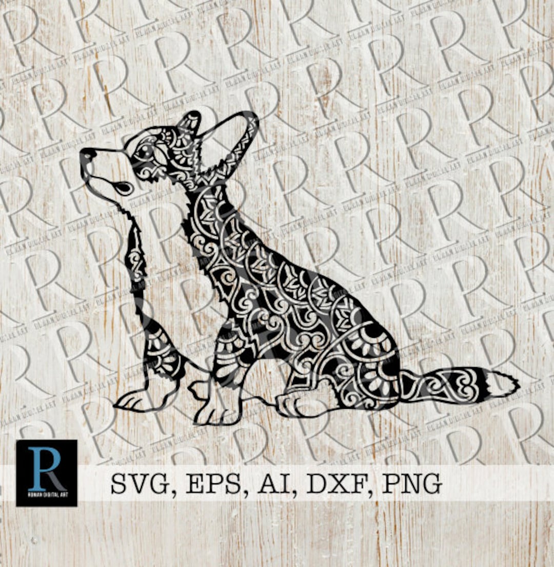 Zentangle Corgi SVG, Mandala Corgi SVG, Corgi SVG File, Corgi Cut File ...