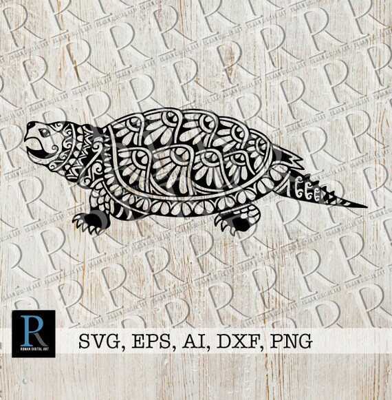 Mandala Snapping Turtle SVG File Zentangle Turtle SVG | Etsy