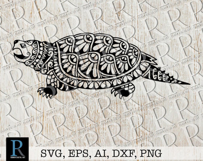 Mandala Snapping Turtle SVG File Zentangle Turtle SVG - Etsy