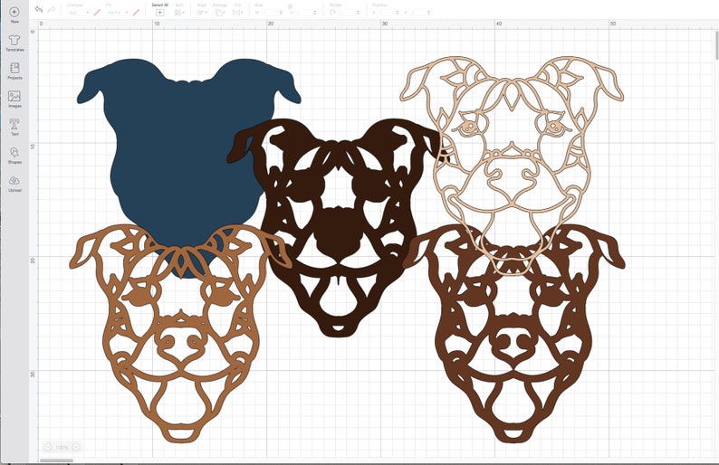 Multilayer Pit Bull SVG 3D Layered Pit Bull Zentangle - Etsy