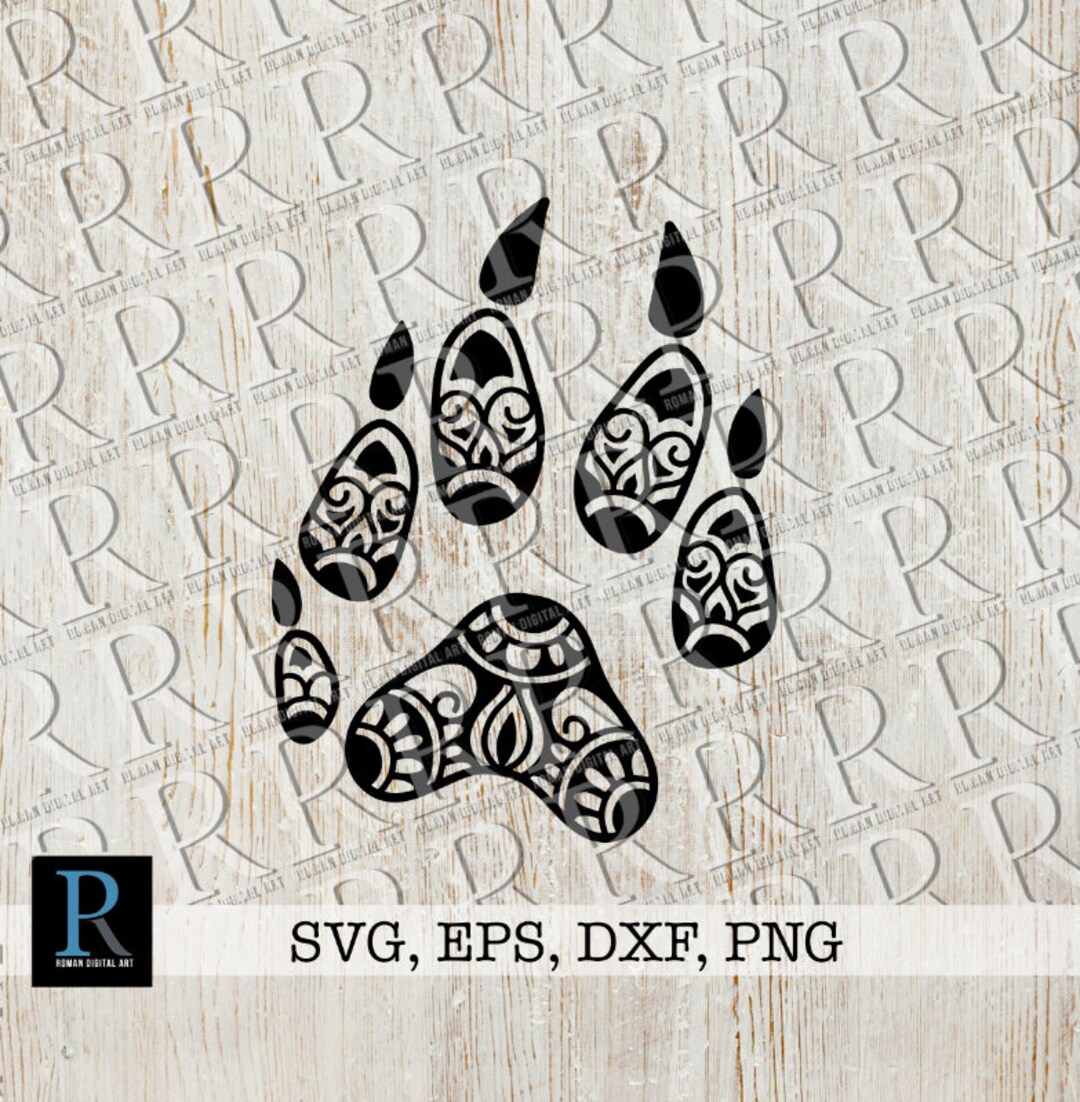 Ferret Paw SVG: Mandala Zentangle, Cricut Design - Etsy