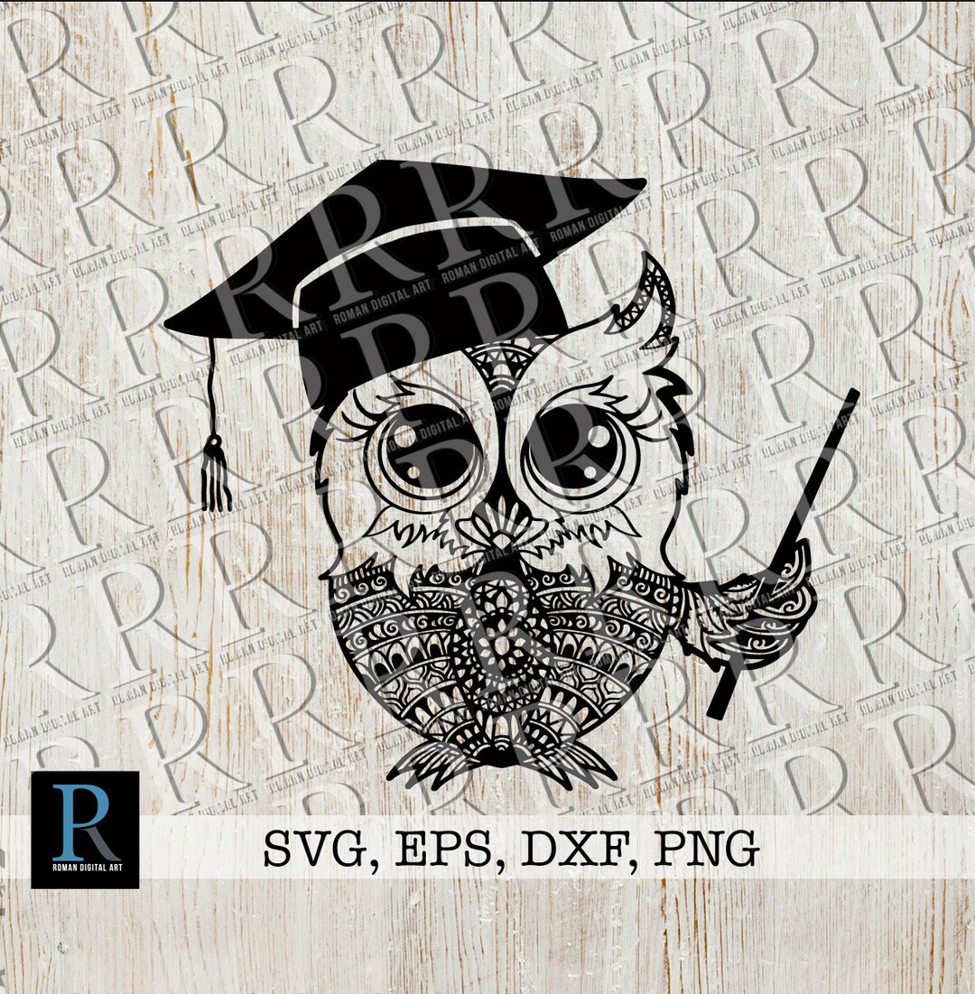Owl Teacher SVG File, Mandala Owl SVG for Cricut, Teaching Cut File ...