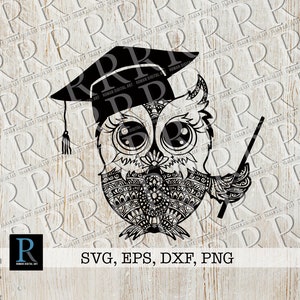 Owl Teacher SVG File, Mandala Owl SVG for Cricut, Teaching Cut File ...