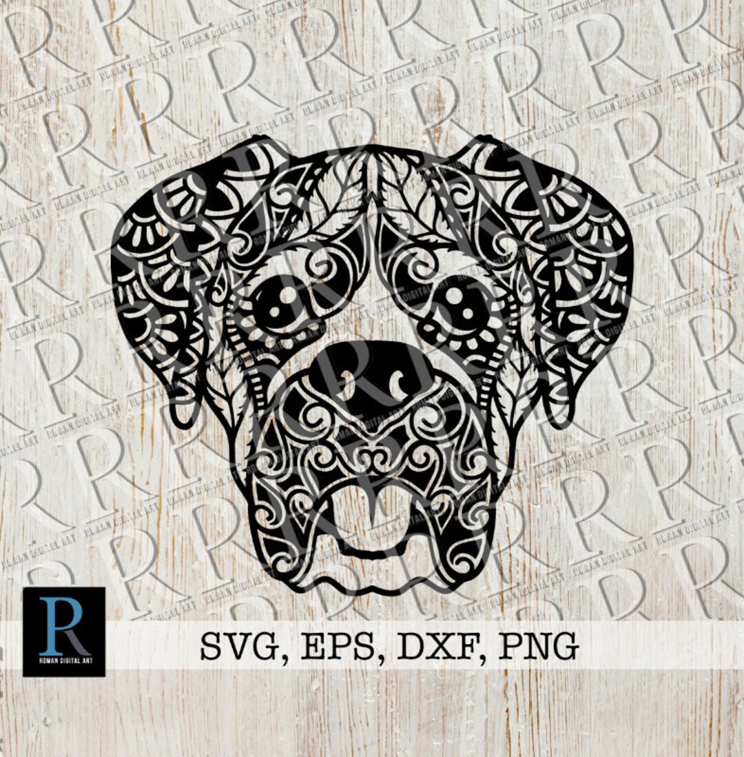 Mandala Boxer SVG File, Zentangle Boxer Dog Cut File, Mandala Dog ...