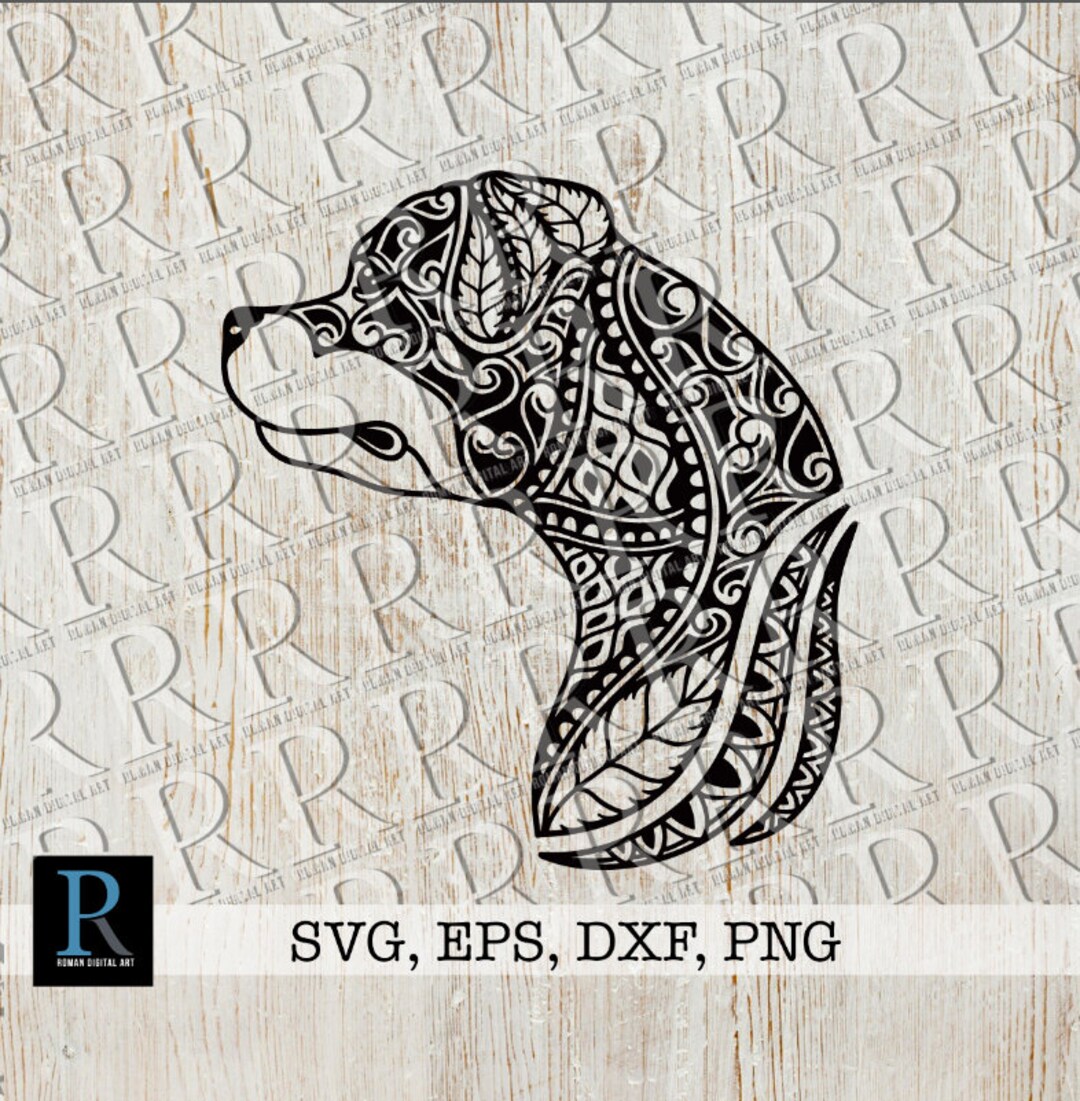 Mandala Rottweiler SVG: Zentangle Dog Clipart (single Layer Design) - Etsy