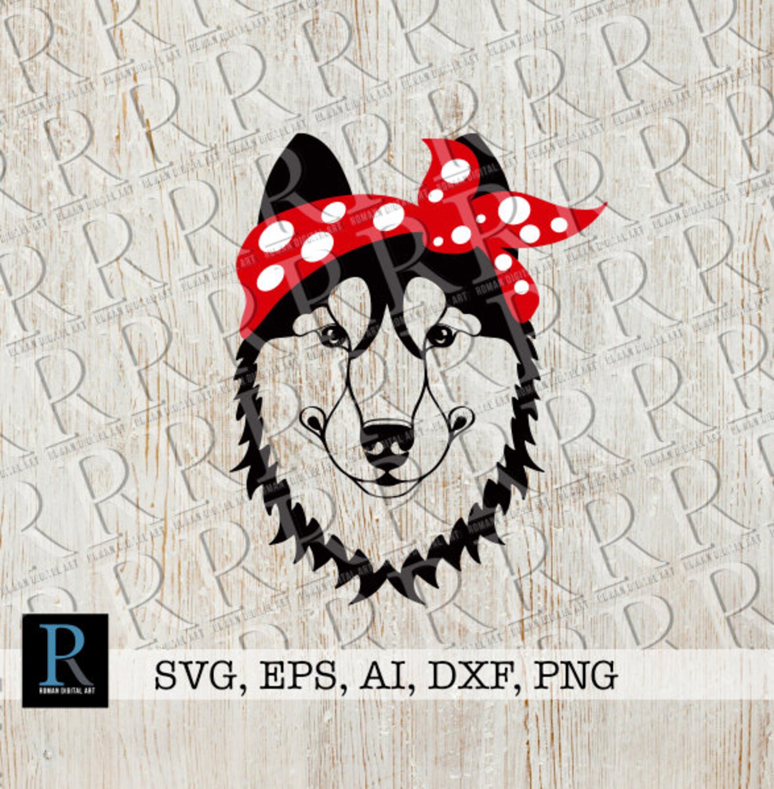 Siberian Husky SVG File Husky Bandana Cut File - Etsy