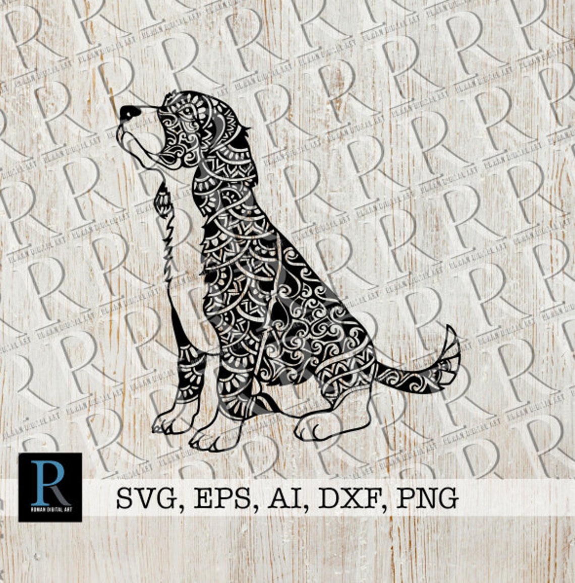 Zentangle Beagle Dog SVG File Puppy Sitting SVG Mandala | Etsy