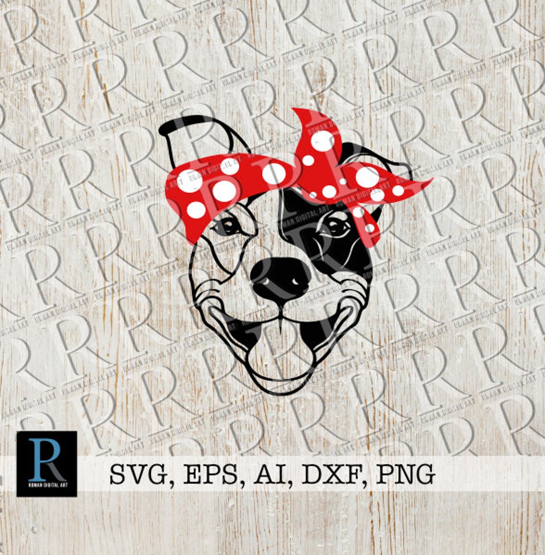Bandana Pit Bull SVG, Pit Bull SVG File, Pit Bull Cut File, Pit Bull ...