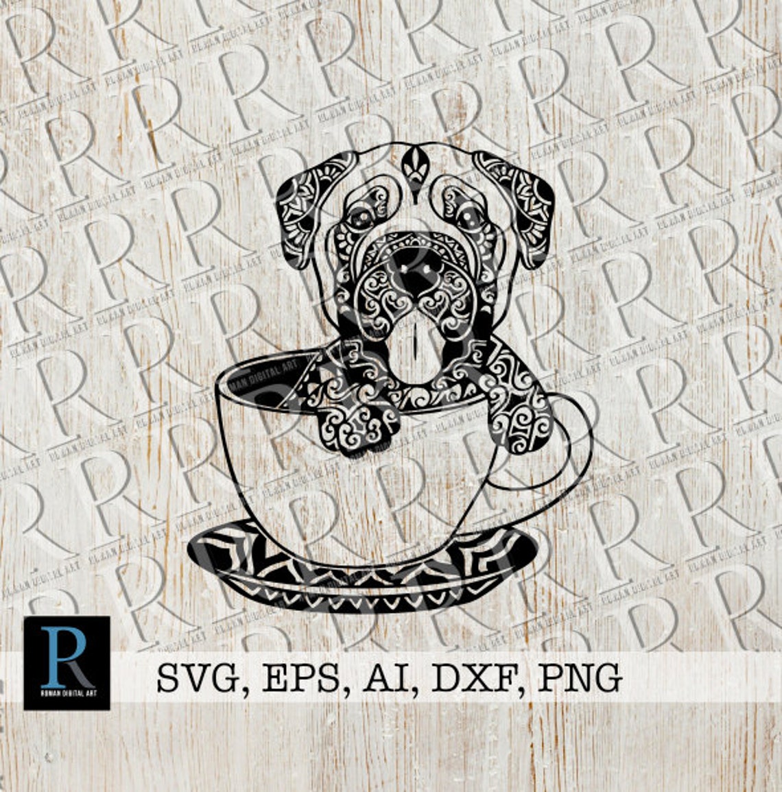 Zentangle Bullmastiff SVG Mandala Bullmastiff SVG - Etsy