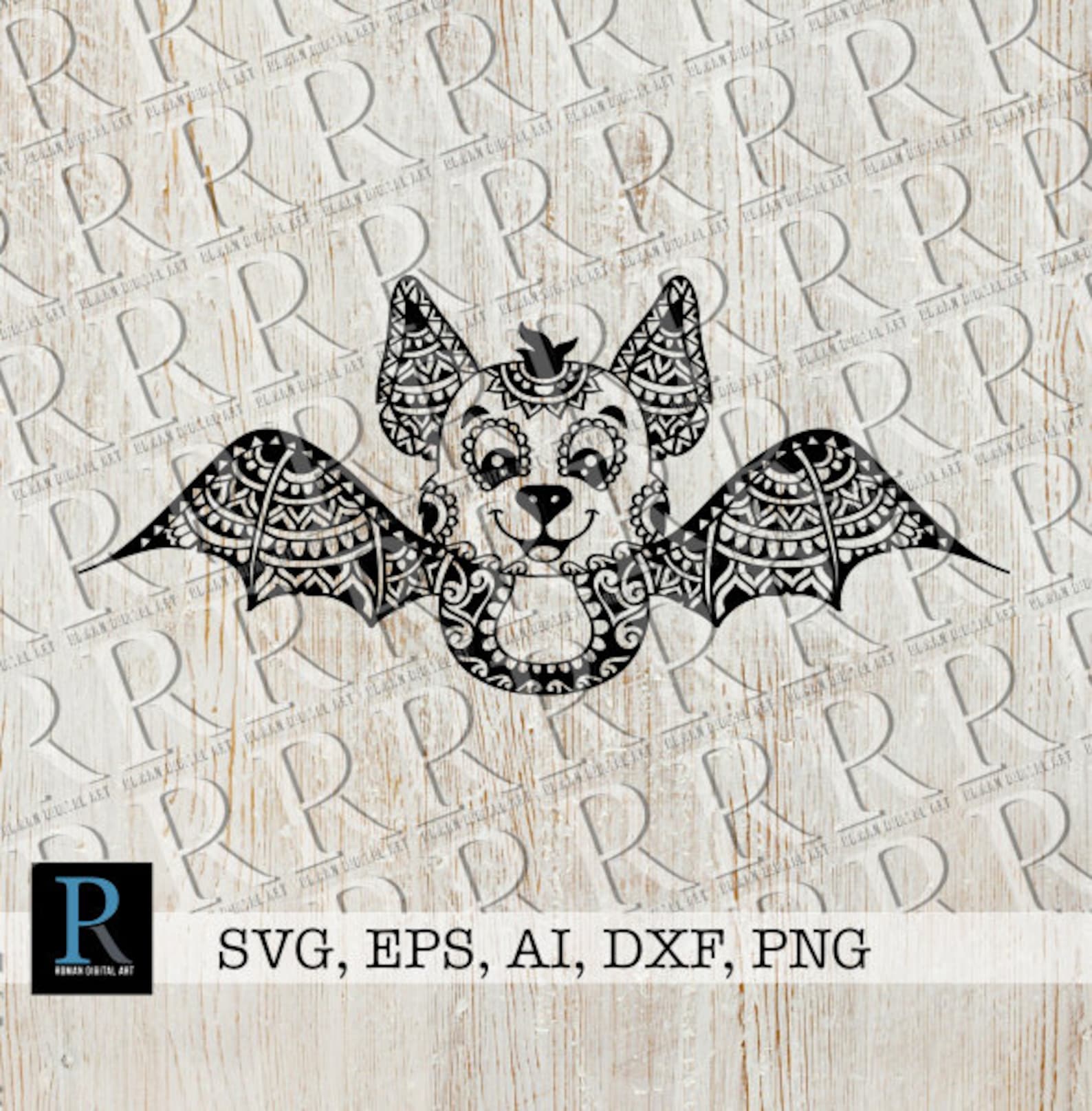 Halloween Bat SVG Zentangle Bat SVG Mandala Halloween SVG | Etsy