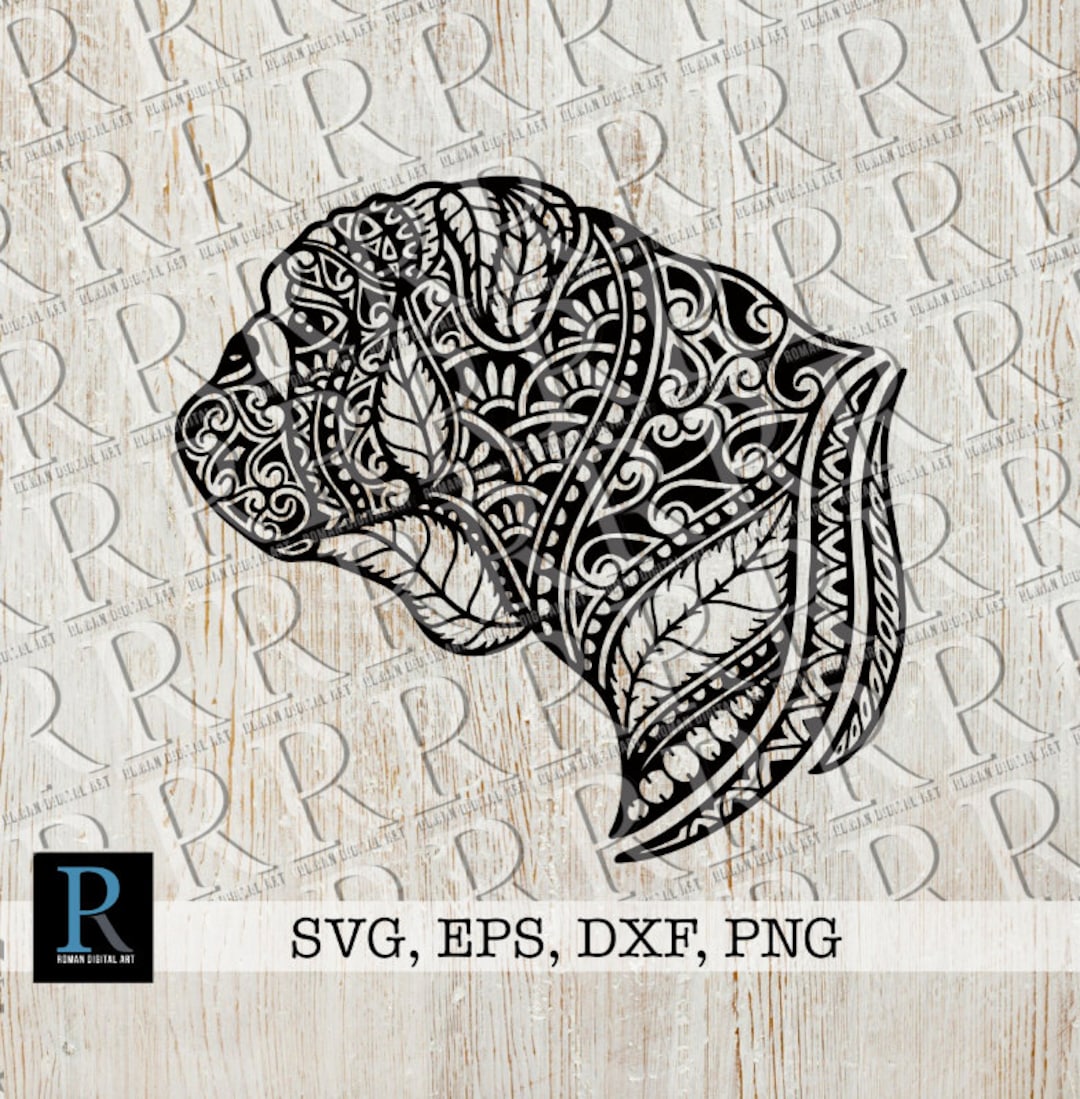 English Bulldog Mandala SVG: Zentangle Vector Cut File - Etsy
