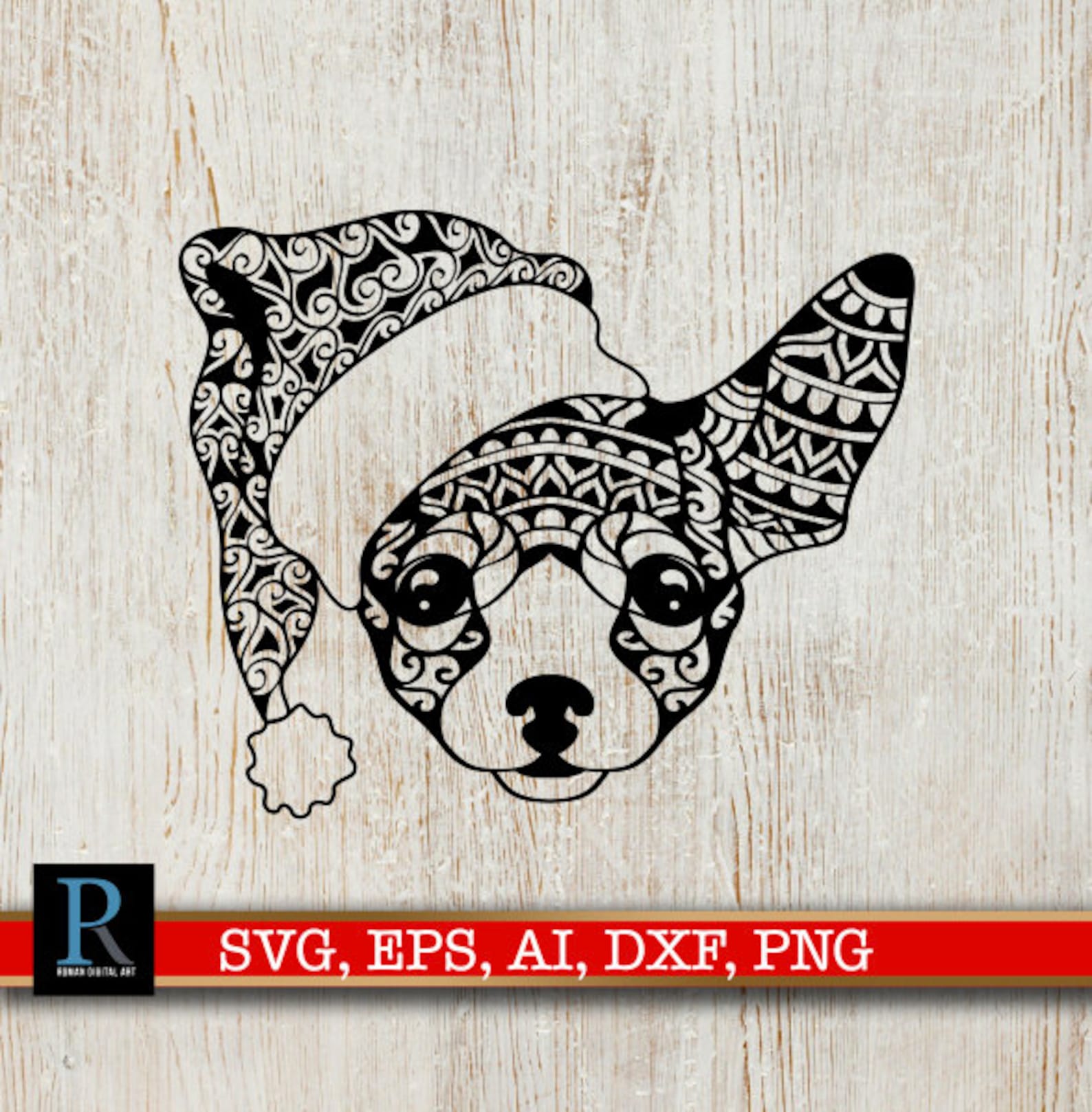 Zentangle Chihuahua Santa SVG Chihuahua Dog Christmas SVG - Etsy