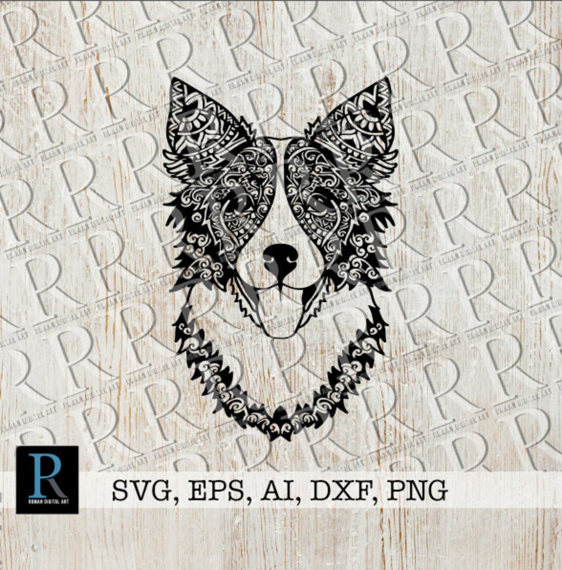 Zentangle Australian Shepherd SVG File Mandala Aussie SVG | Etsy