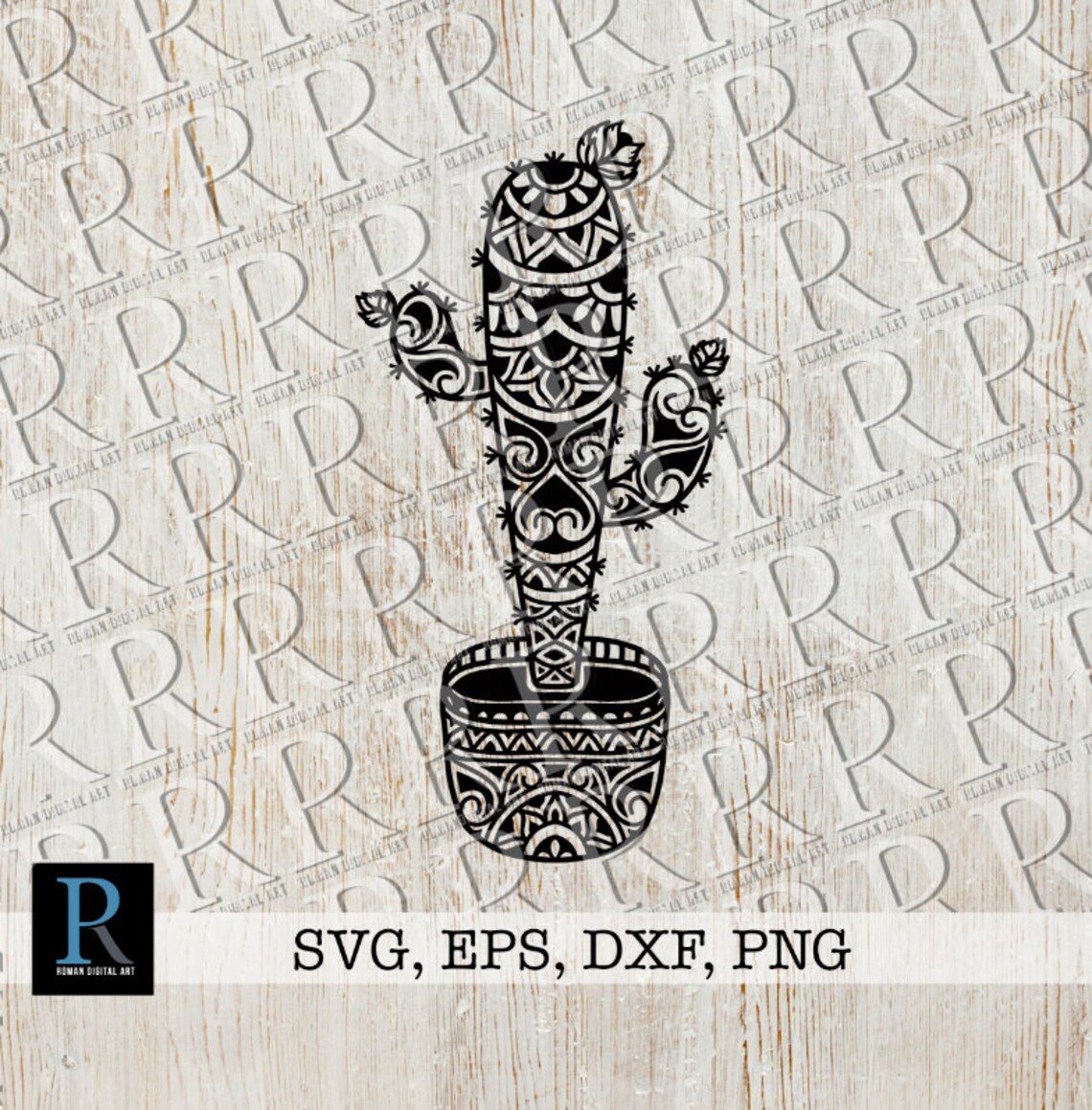 Cactus Mandala SVG File for Vinyl Cutting Zentangle Cactus - Etsy