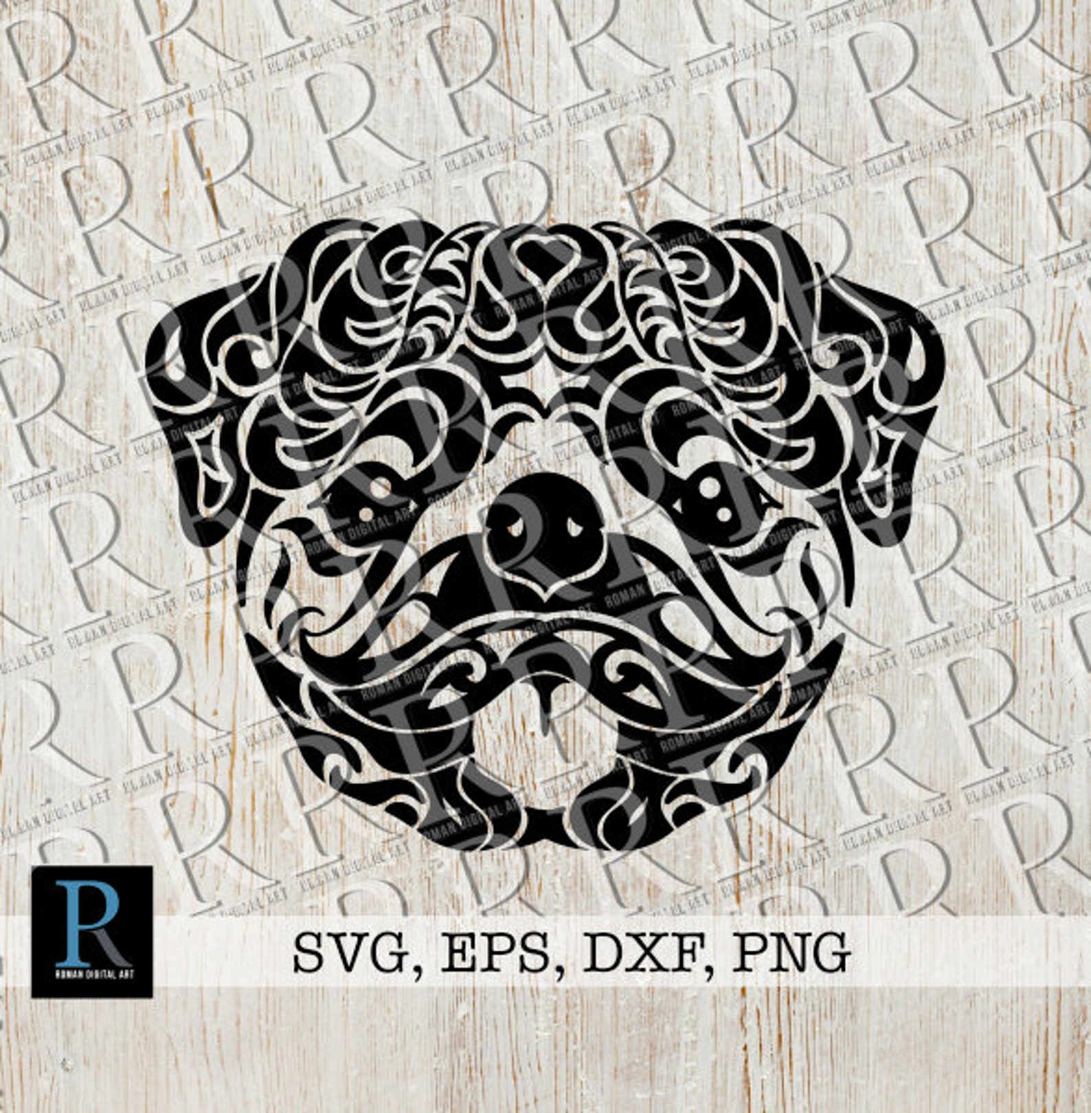 Tribal Pug SVG File Zentangle Pug SVG Pug Dog SVG Tribal - Etsy