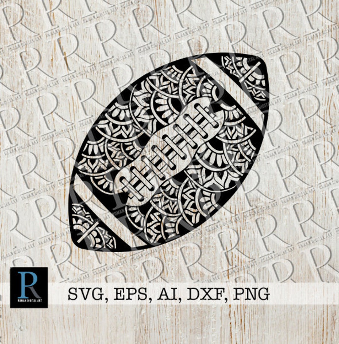 Football SVG Cricut, Mandala Football Cut File, Football Silhouette ...