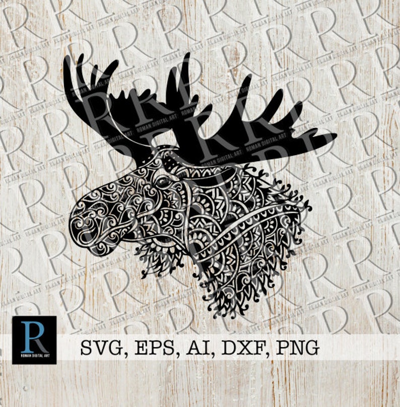 Moose SVG File Zentangle Moose SVG Mandala Moose SVG Elk - Etsy Canada