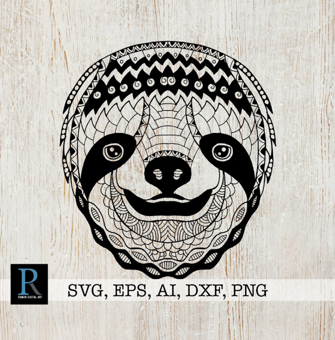 Zentangle Sloth SVG, Mandala Sloth SVG, Sloth for Cricut, Zentangle for ...