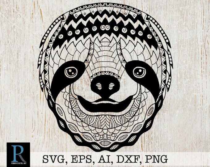 Zentangle Sloth SVG Mandala Sloth SVG Sloth for Cricut - Etsy