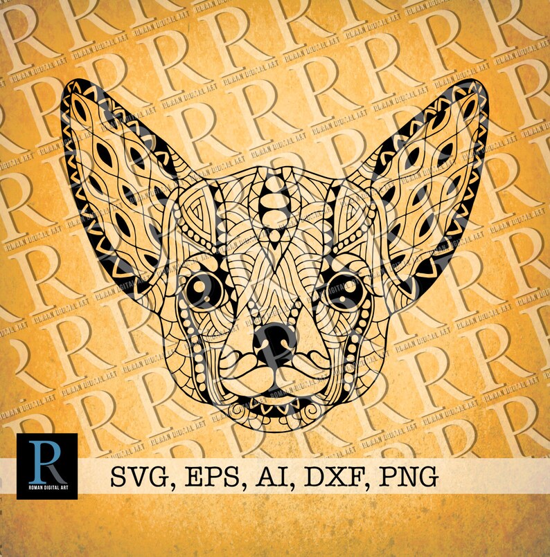 Zentangle Chihuahua SVG Mandala Chihuahua SVG Single Layered - Etsy