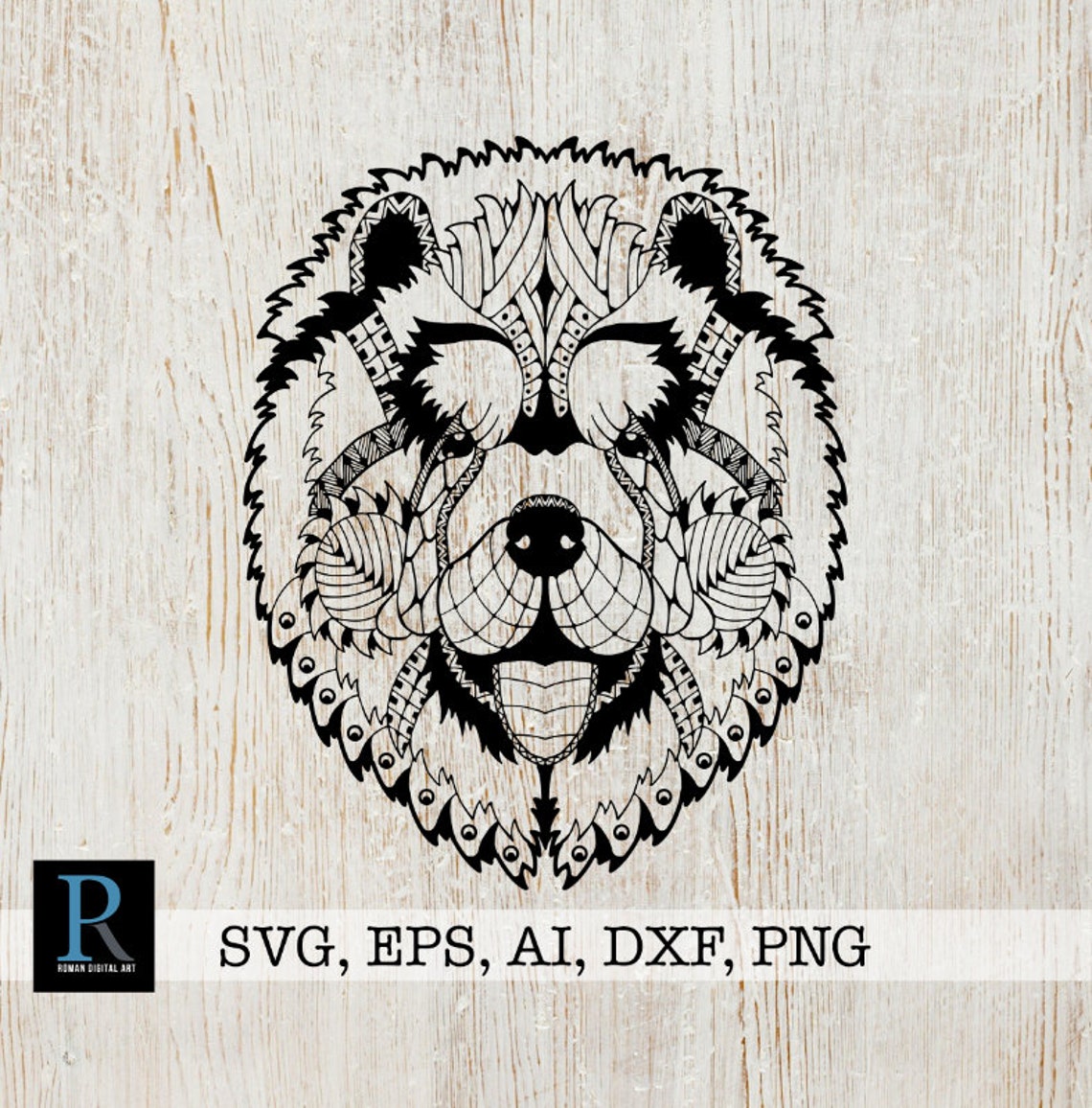 Zentangle Chow Chow SVG Mandala Chow Chow SVG Single Layered - Etsy