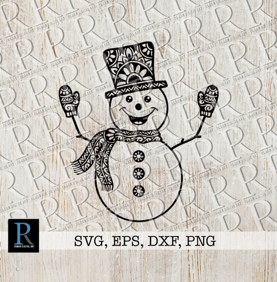 Snowman Mandala SVG File Zentangle Winter SVG Snowman - Etsy