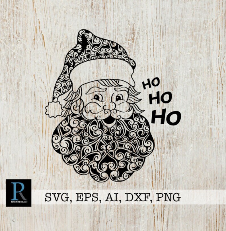 Zentangle Santa Claus SVG Mandala Christmas SVG | Etsy