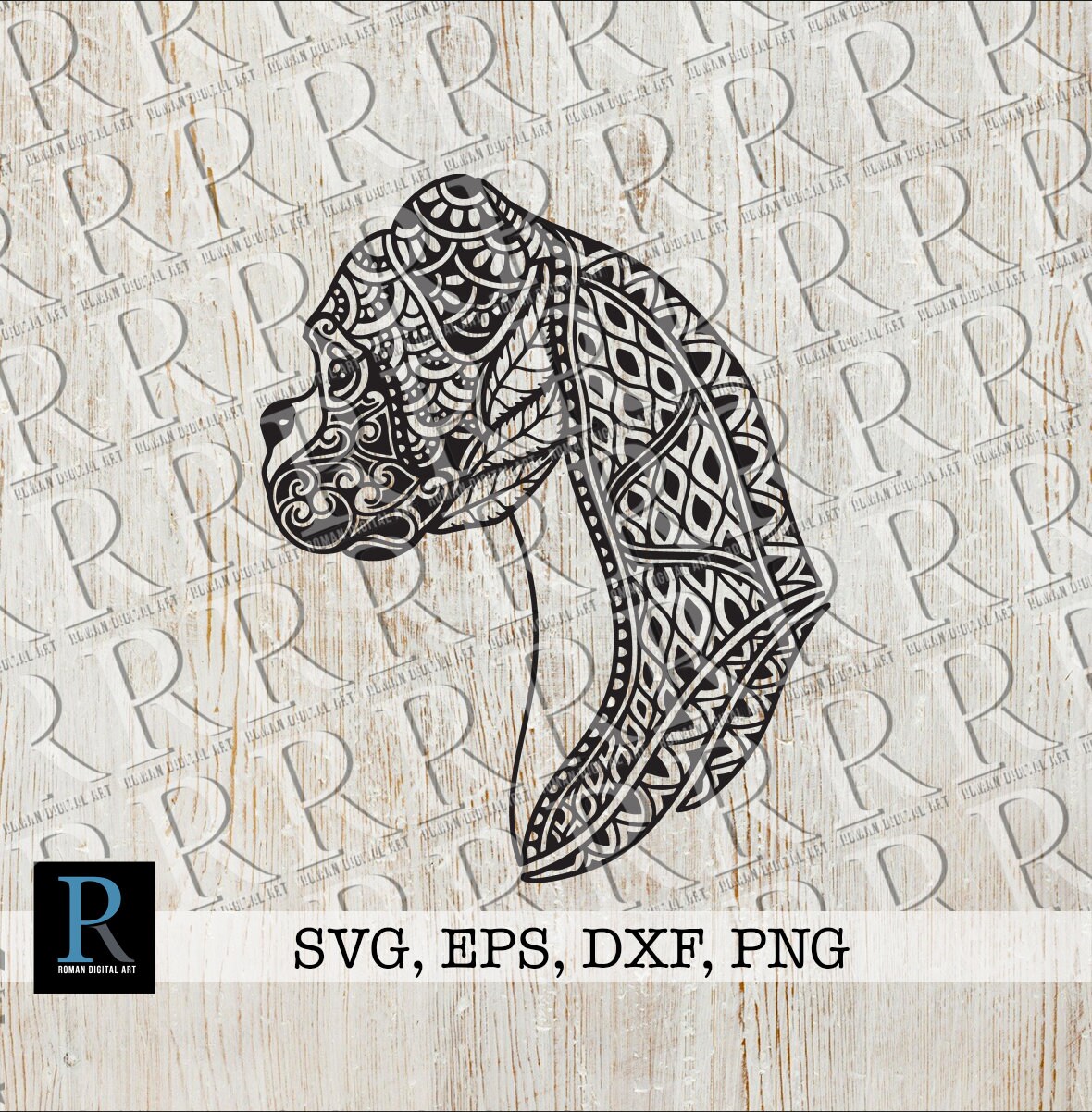 Mandala Boxer SVG Cut File Zentangle Dog Design for Cricut | Etsy