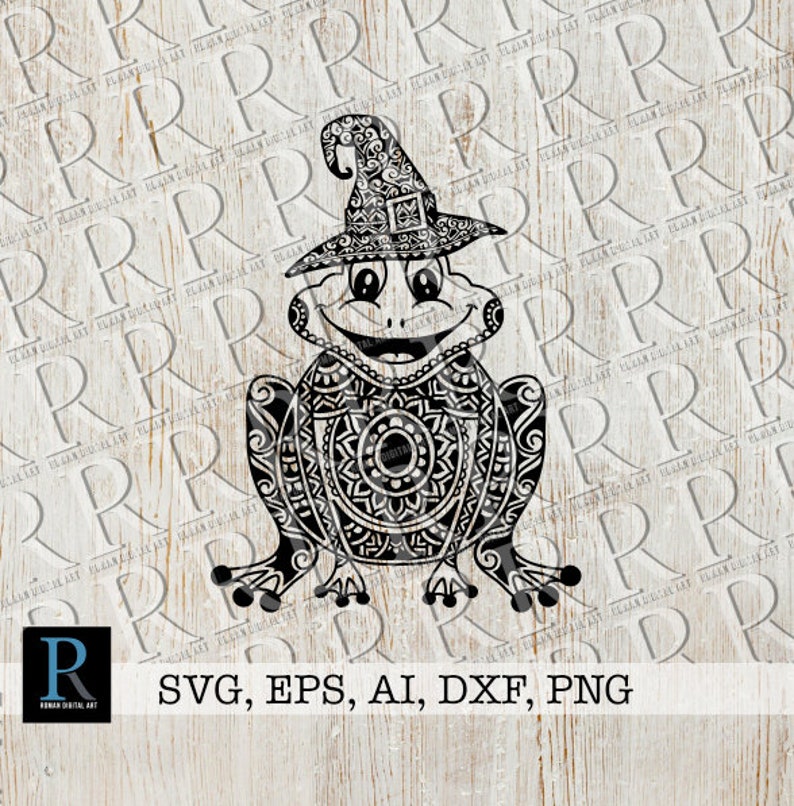 Halloween SVG File Frog Witch SVG Zentangle Halloween | Etsy