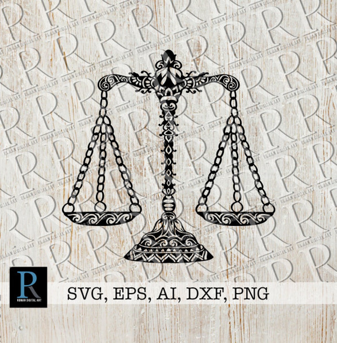 Scales of Justice SVG, Justice SVG File, Law SVG File, Mandala Scales ...