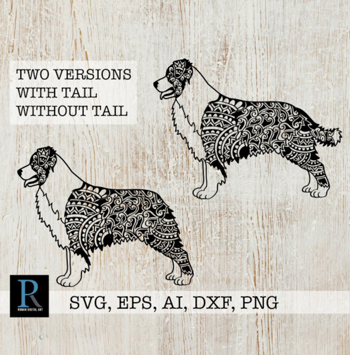 Zentangle Mini Australian Shepherd SVG File Aussie SVG Cut - Etsy